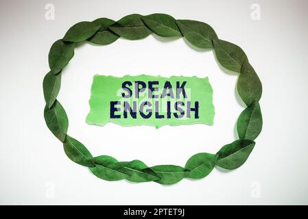 Handwriting text Speak English. Concept meaning Study another Foreign ...