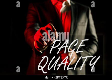 Hand writing sign Get Quality. Conceptual photo features and ...