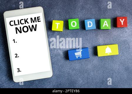 Conceptual display Click Me Now, Conceptual photo Internet helping desk ...