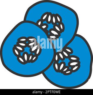 Cucumber Slices For SPA Icon. Bold outline design with editable stroke ...