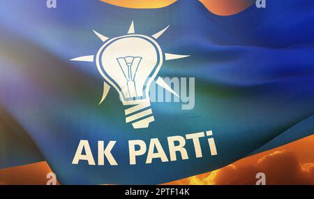 AkParty Flag, AKP Logo, Republic of Türkiye Stock Photo - Alamy