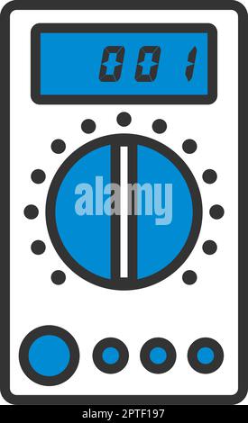 Digital multimeter line icon, tool and instrument, electric volmeter ...