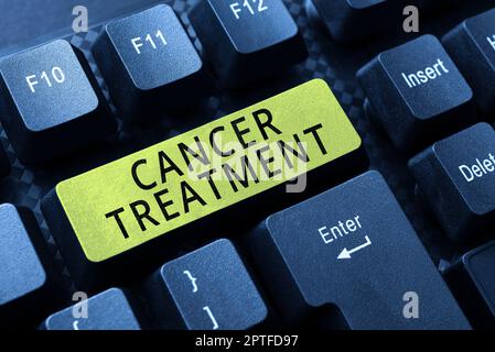 Text sign showing Cancer Treatment. Conceptual photo Use of surgery ...