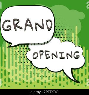 Conceptual display Grand Opening. Business concept Ribbon Cutting New ...