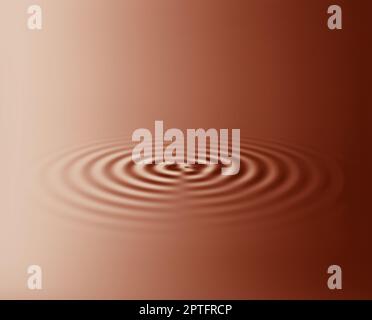 3D ripple, animated and VFX of brown waves and circular lines in liquid ...