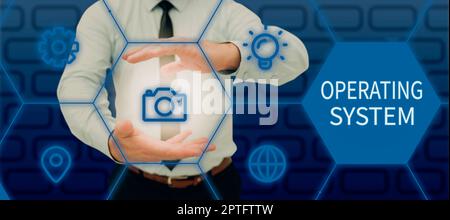 Handwriting text Operating System, Business approach software that ...