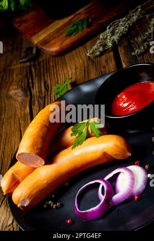 Delicious warm ham bockwurst Stock Photo - Alamy