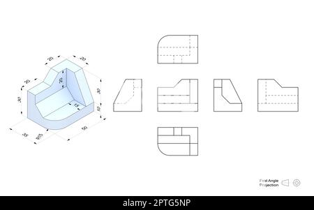 Engineering part 3D Projection Illustration - Rivet Stock Photo - Alamy