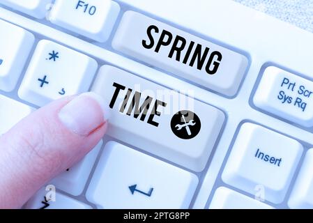 Conceptual caption Spring Time, Concept meaning temperate season of the ...