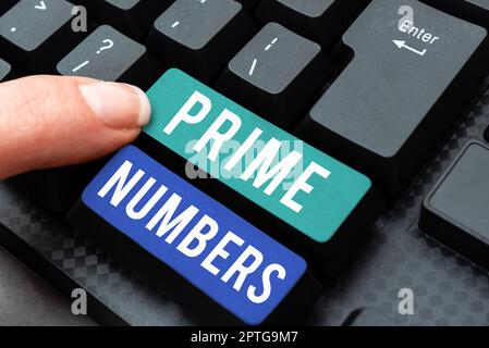 Sign displaying Prime Numbers. Business concept a positive integer ...