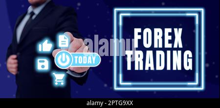 Writing displaying text Forex Trading. Concept meaning global market ...