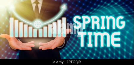 Text showing inspiration Spring Time. Business concept temperate season ...