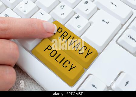 Writing displaying text Privacy Policy. Business showcase Documentation ...
