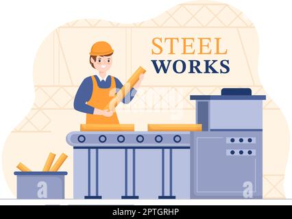 Steelworks with Resource Mining, Smelting of Metal in Big Foundry and ...