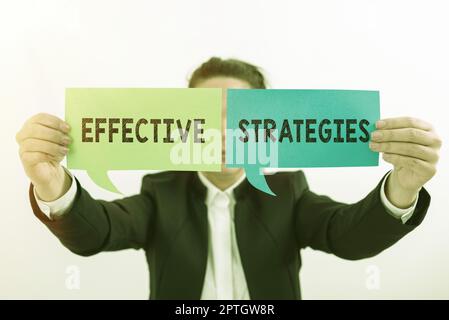 Hand writing sign Effective Strategies, Concept meaning Sound Tactical ...