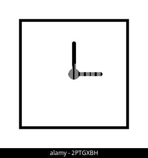 Square clock, white transparent clock face square arrow icon - Vector ...