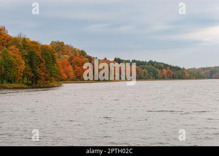 Lake Asveja, the longest lake in Lithuania and colorful autumn ...