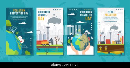 National Pollution Prevention Day Social Media Post Flat Cartoon Hand ...