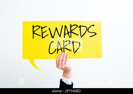 Conceptual caption Rewards Card. Conceptual photo Help earn cash points ...