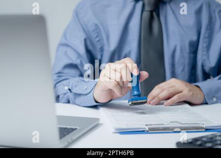 Signing approval record documents stamp confirmation occupation ...