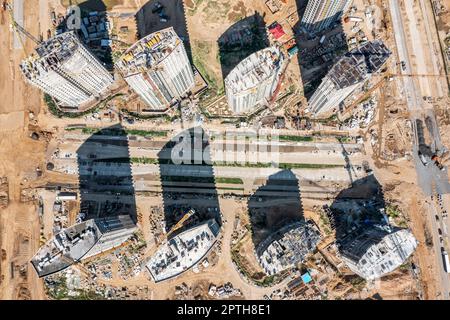 Construction of many modern high rise buildings in Addis Ababa ...