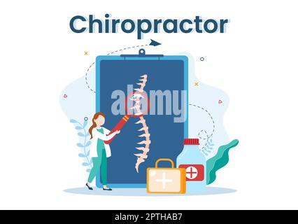 Chiropractor Flat Cartoon Hand Drawn Templates Illustration of Patient ...