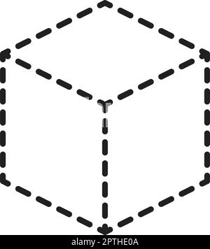Tracing cube, cuboid shape lines element for preschool, kindergarten ...