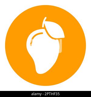 Mango tropical fruit vector glyph icon. Graph symbol for food and ...