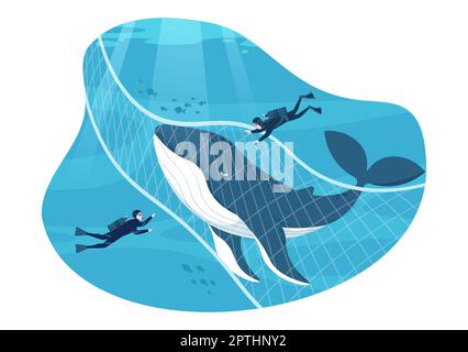 Whale Hunting with Whales Caught by Fisherman in the Middle of the Deep ...