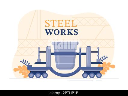 Steelworks with Resource Mining, Smelting of Metal in Big Foundry and ...
