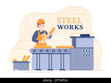 Steelworks with Resource Mining, Smelting of Metal in Big Foundry and ...