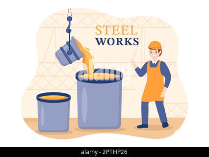 Steelworks with Resource Mining, Smelting of Metal in Big Foundry and ...