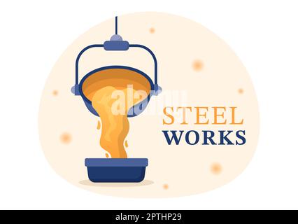 Steelworks with Resource Mining, Smelting of Metal in Big Foundry and ...