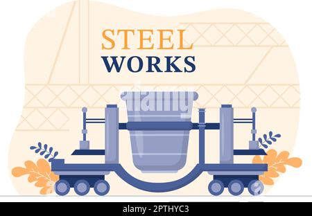 Steelworks with Resource Mining, Smelting of Metal in Big Foundry and ...