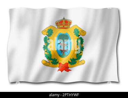Durango state flag, Mexico waving banner collection. 3D illustration ...
