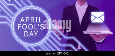 Writing displaying text April Fool S Is Day. Conceptual photo Practical ...