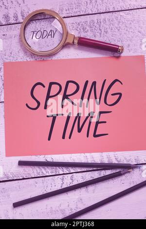 Inspiration showing sign Spring Time. Business concept temperate season ...