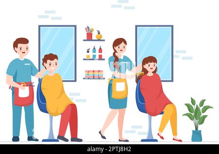 Barber Shop for Male or Female Clients Haircut with Mirrors, Desk and ...