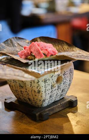 Hoba Miso with Beef traditional food at Takayama, Hida, Gifu, Japan ...