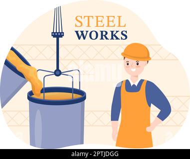 Steelworks with Resource Mining, Smelting of Metal in Big Foundry and ...