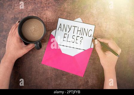 Text caption presenting Anything Else Question, Business concept Clarifications or sharing of ...