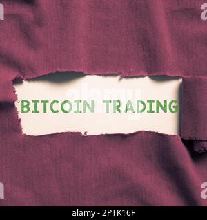 Inspiration showing sign Bitcoin Trading. Word Written on process of ...