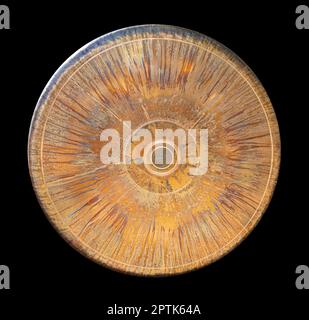 Colorful metallic gong isolated in black back Stock Photo - Alamy