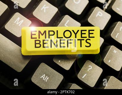 Sign displaying Employee Benefits. Internet Concept indirect and ...