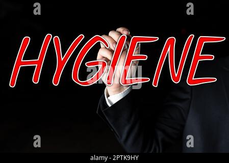 Handwriting text Hygiene. Conceptual photo study of science of the ...