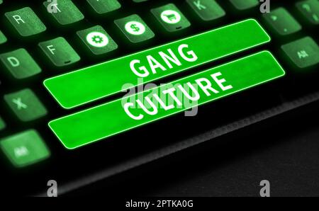 Sign displaying Gang Culture. Concept meaning particular organization of criminals or group of ...