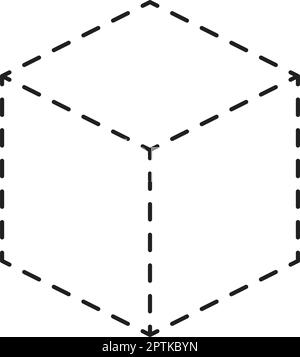 Tracing cube, cuboid shape lines element for preschool, kindergarten ...