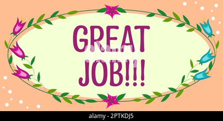 Conceptual caption Great Job. Internet Concept Excellent work Well done Good results Compliment ...