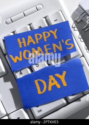 Writing displaying text Happy Women's Day, Business showcase to ...