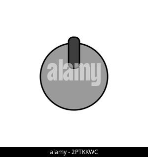 Power button color vector flat grayscale icon. Graph symbol for music ...